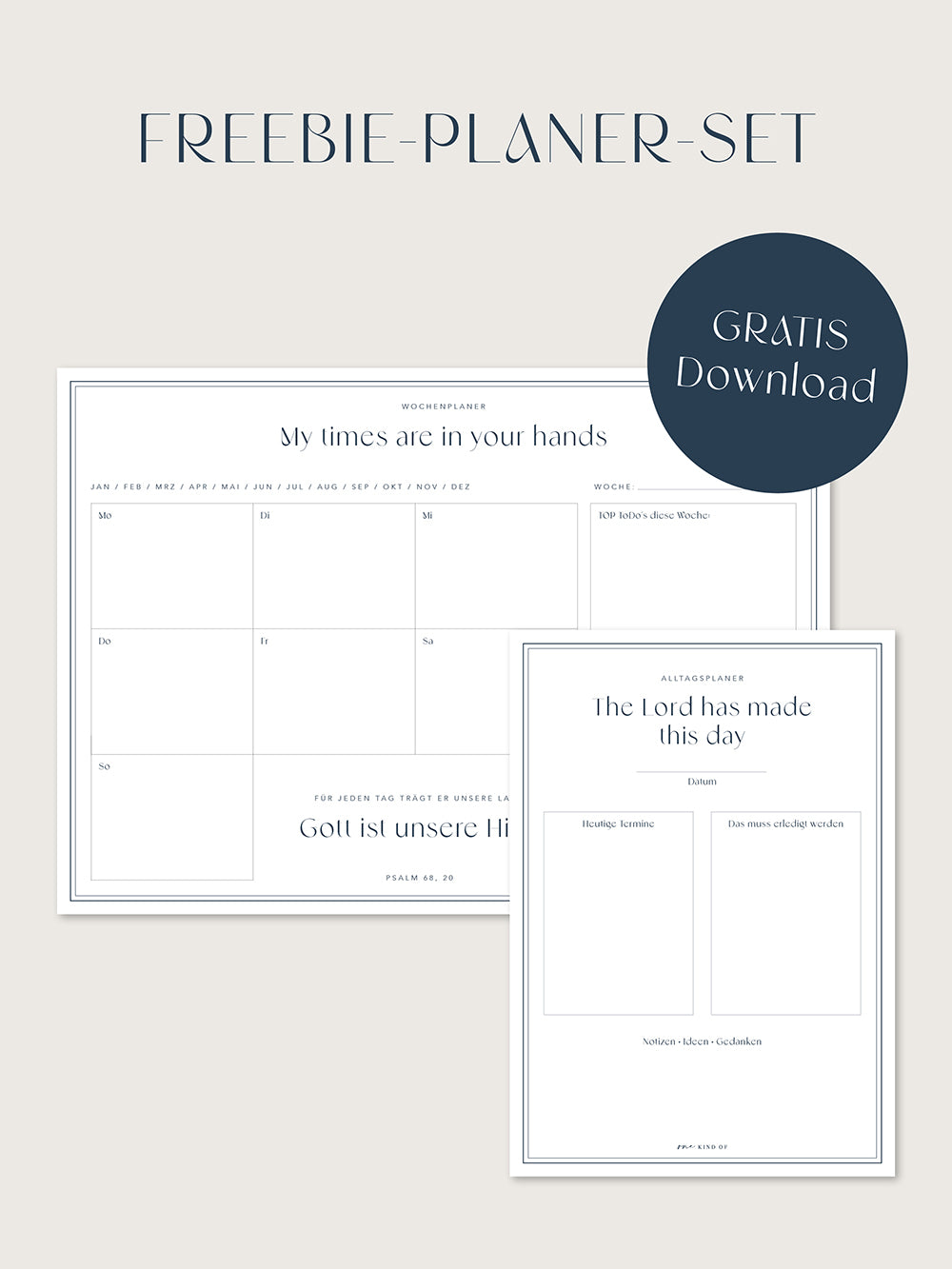 Freebie-Planer-Set | GRATIS Download – one KIND OF